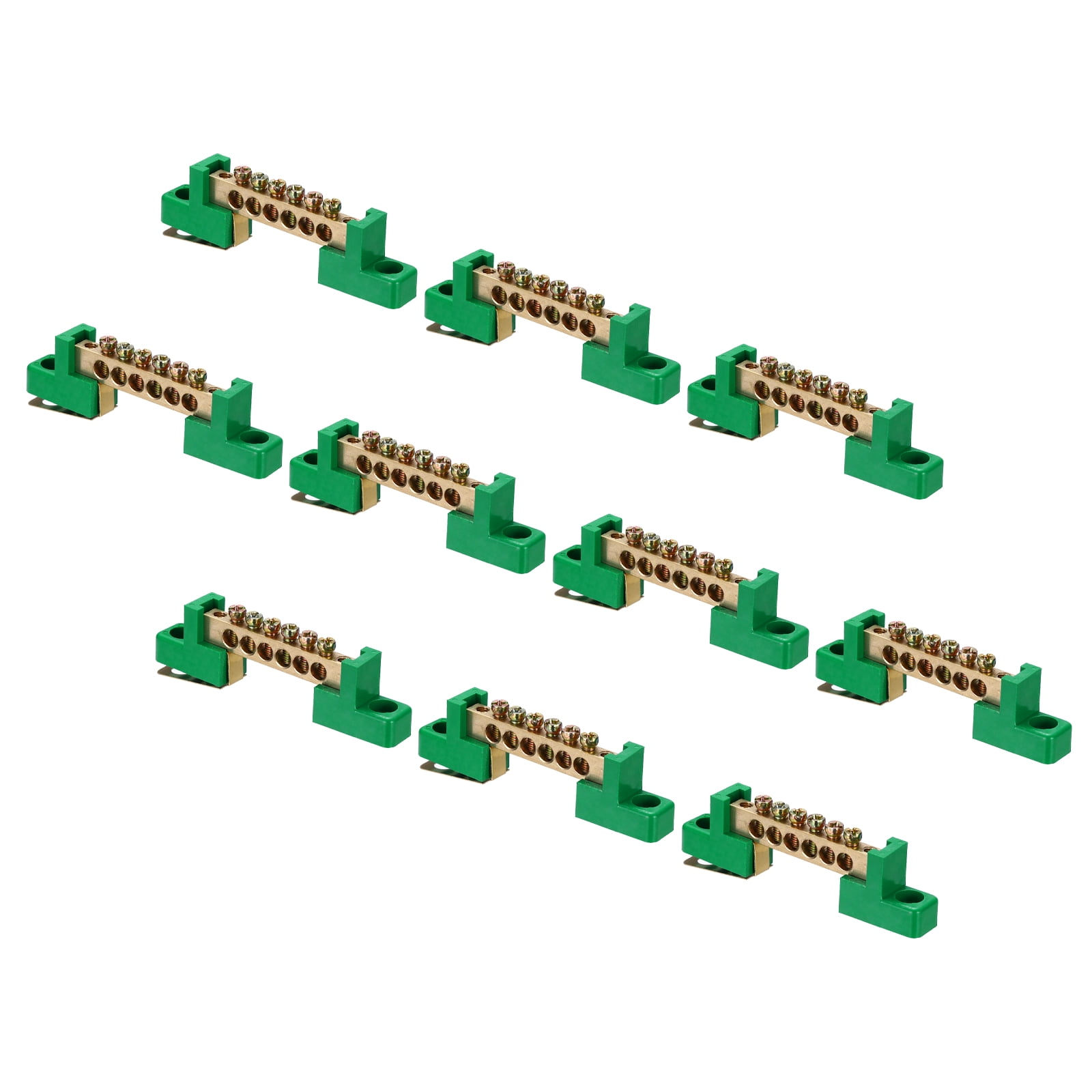 10 Pcs Ground Bus Bar Brass Terminal Grounding Bar 6 Positions ...