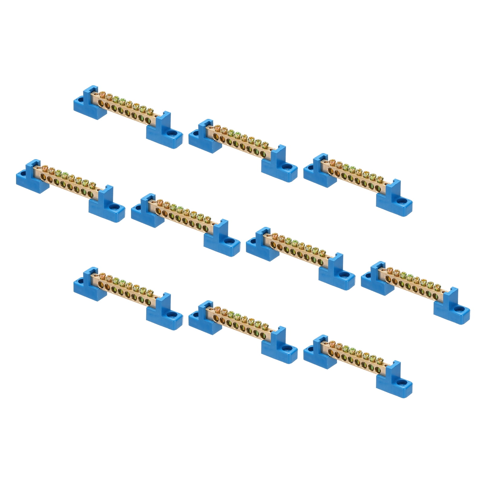 10 Pcs Ground Bus Bar Brass Terminal Grounding Bar 8 Positions ...