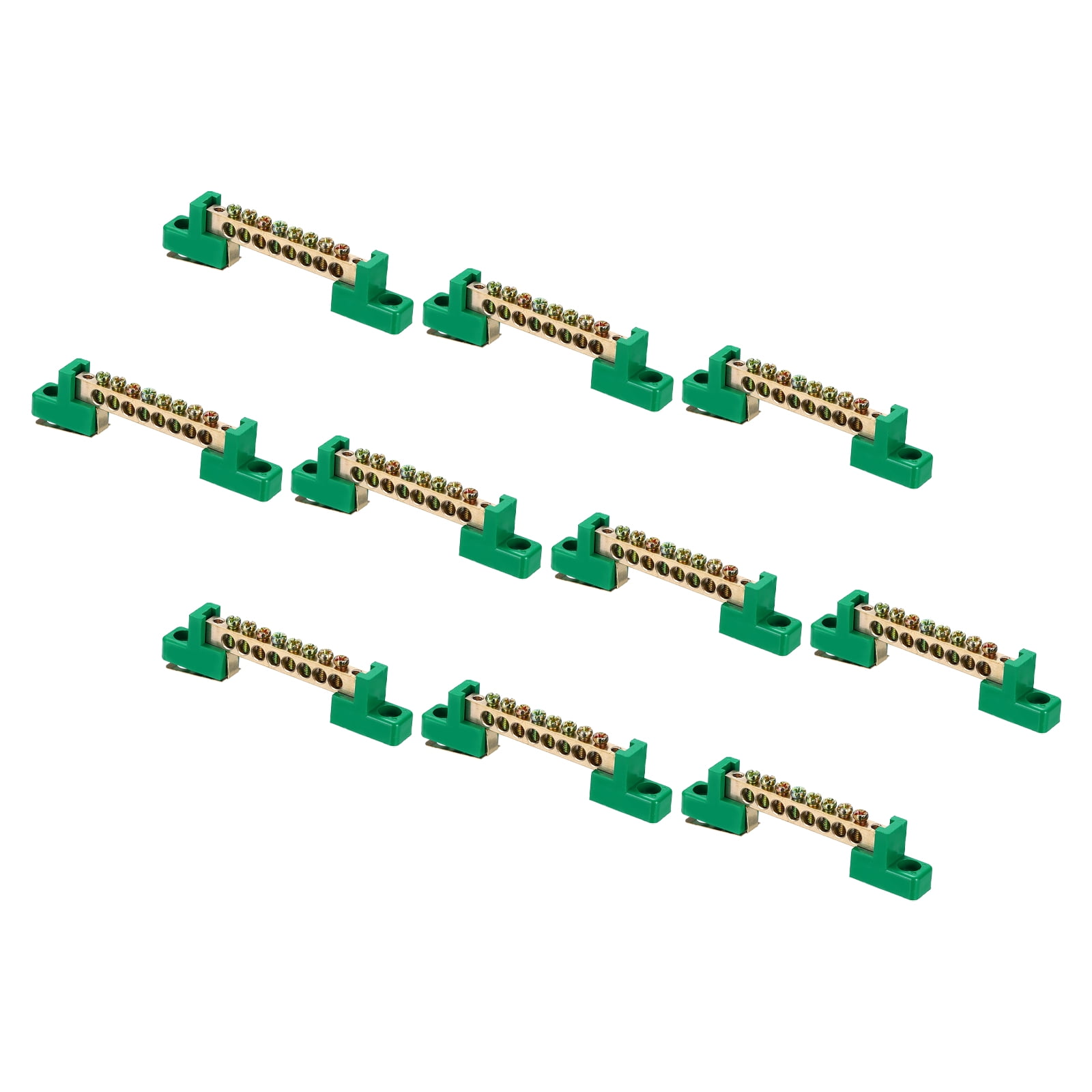 10 Pcs Ground Bus Bar Brass Terminal Grounding Bar 8 Positions ...