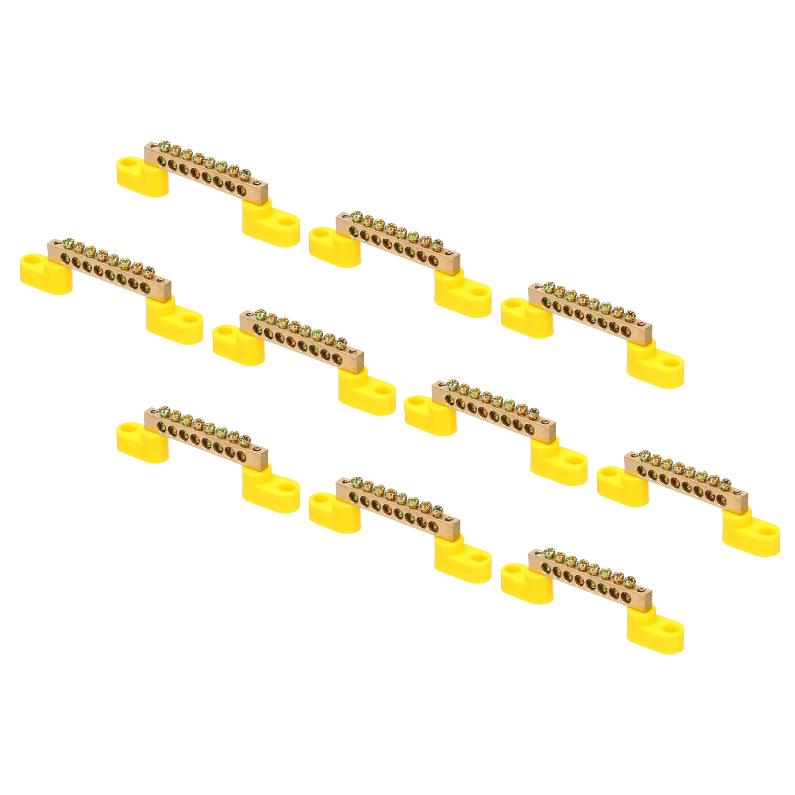 10 Pcs Ground Bus Bar Brass Terminal Grounding Bar 8 Positions ...