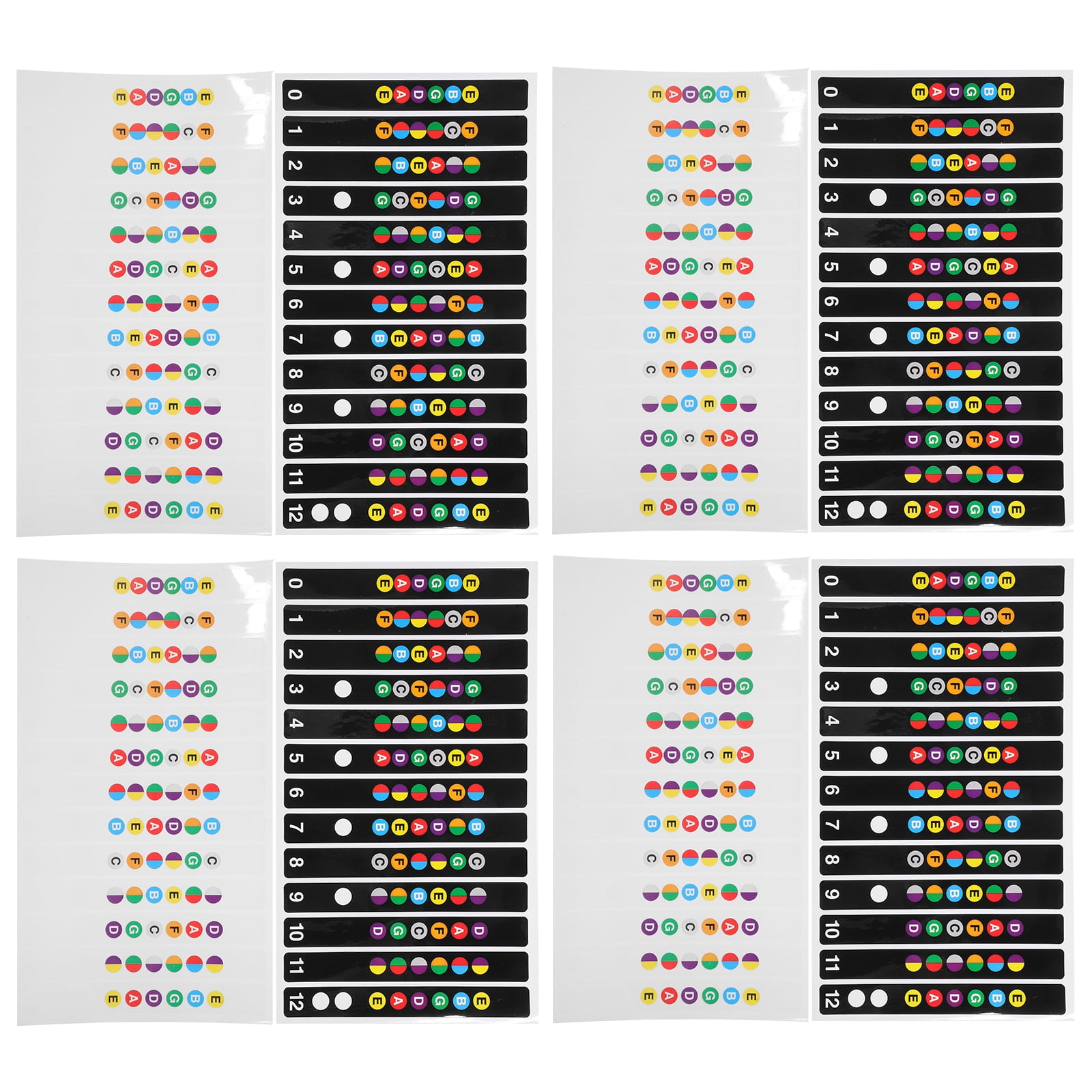 10 Pcs Guitar Scales Sticker Fretboard Note Stickers Beginner Practice ...