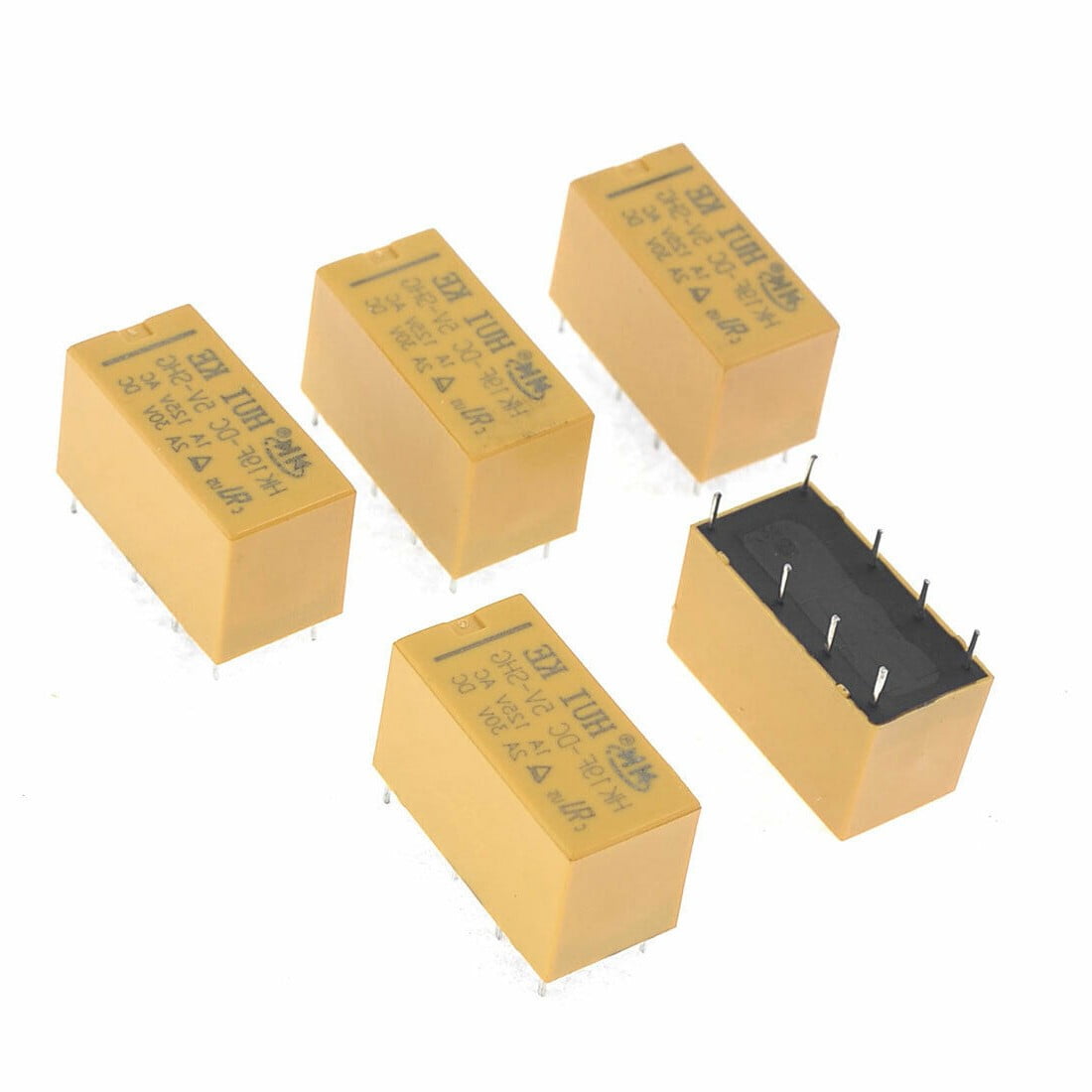 10 Pcs HK19F-DC5V-SHG 1A 125V AC 2A 30V DC Coil DPDT 8pin PCB Mini ...