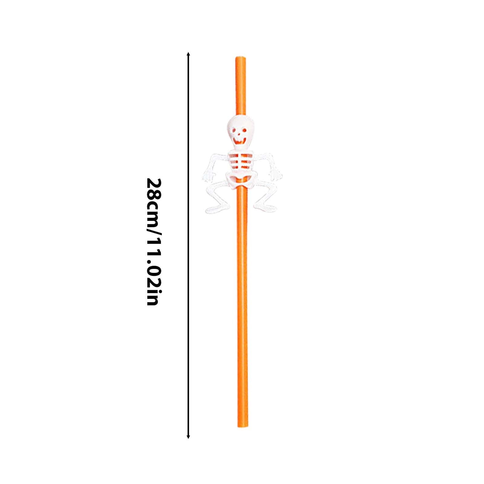 10 Pcs Halloween Skeleton Plastic Straws Drinking Straws Halloween ...