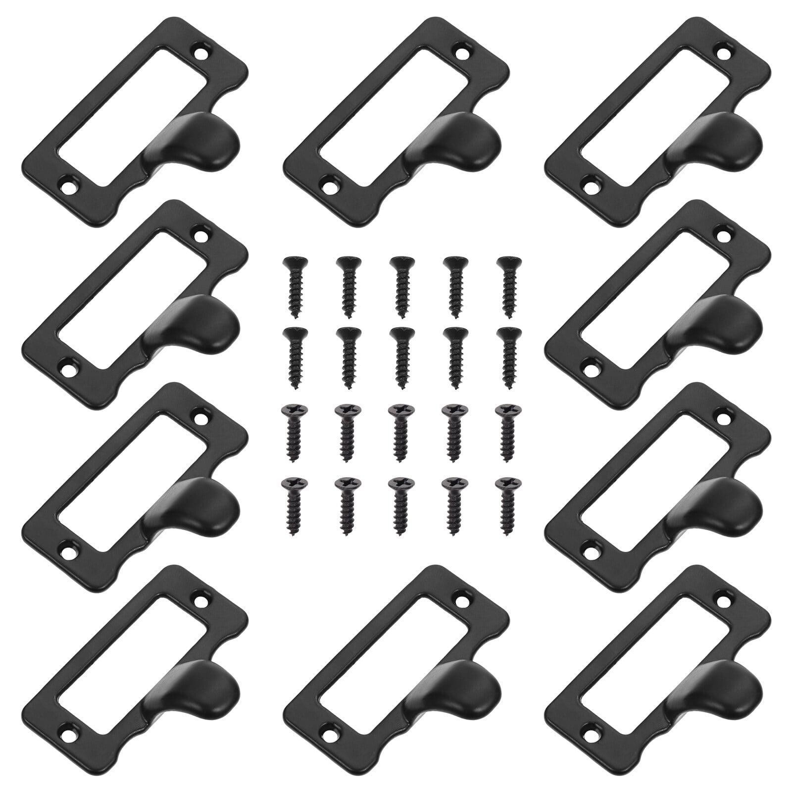 10 Pcs Handle Black Cabinet Handles Antique Label Holder Drawer Pulls ...