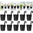 10 Pcs Hanging Flower Pots Metal Iron Bucket Outdoor Planter for ...