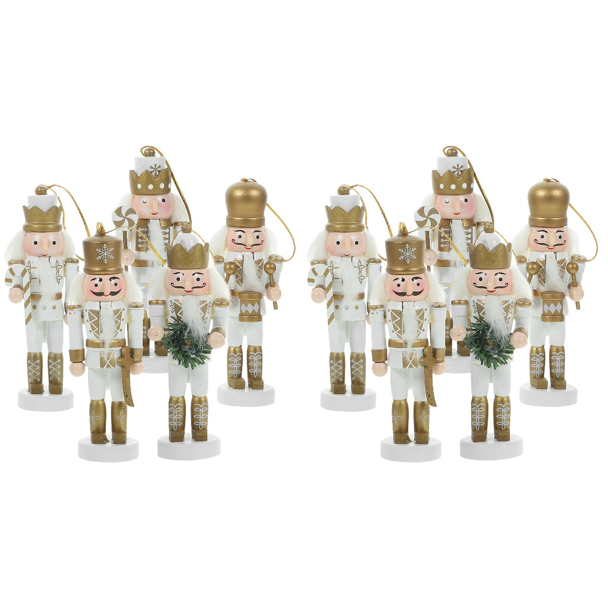10 Pcs Hanging Wood Nutcrackers Christmas Tree Decorations Statue ...