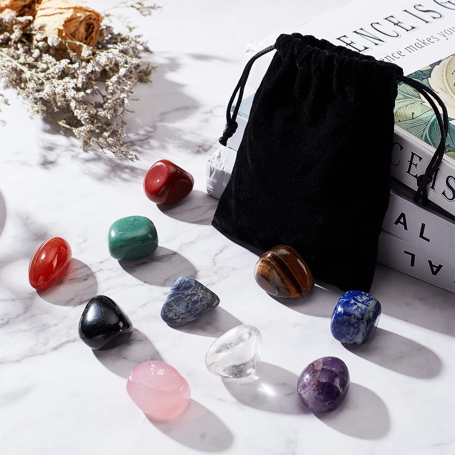 10 Pcs Healing Crystals Set Chakra Crystals Set Energy Stones Set Wire ...