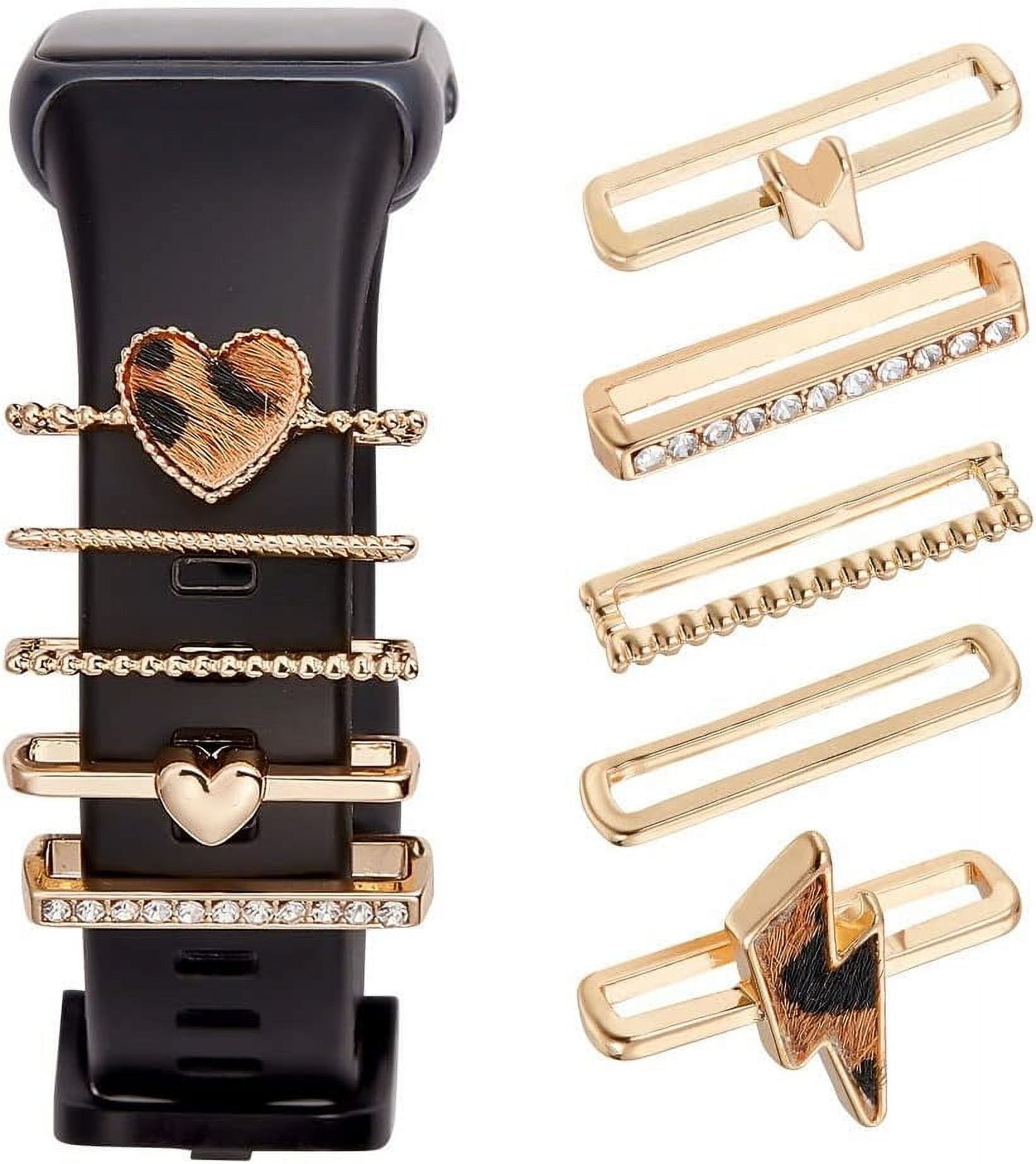 10 Pcs Heart & Lightning Bolt Watch Band Charms Decorative Ring Loops ...