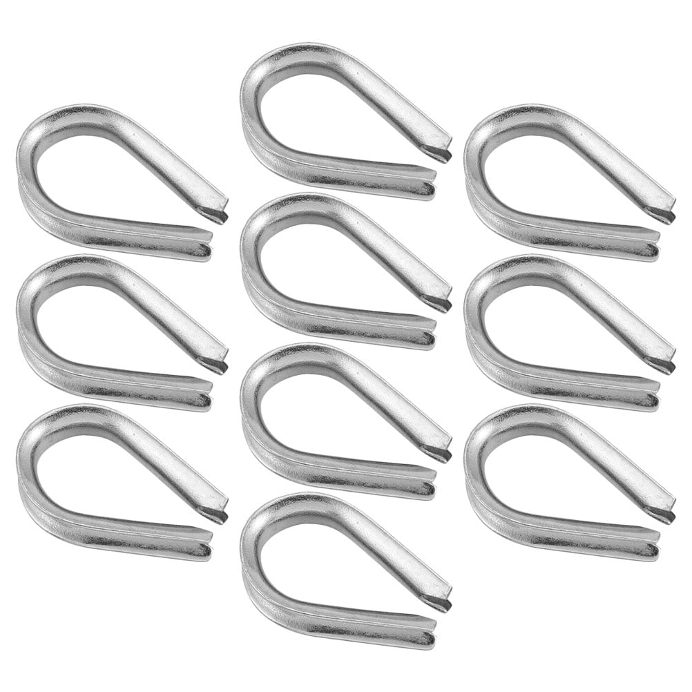 10 Pcs Heart Ring Stainless Steel Rope Thimbles Cable Ferrule Crimping ...