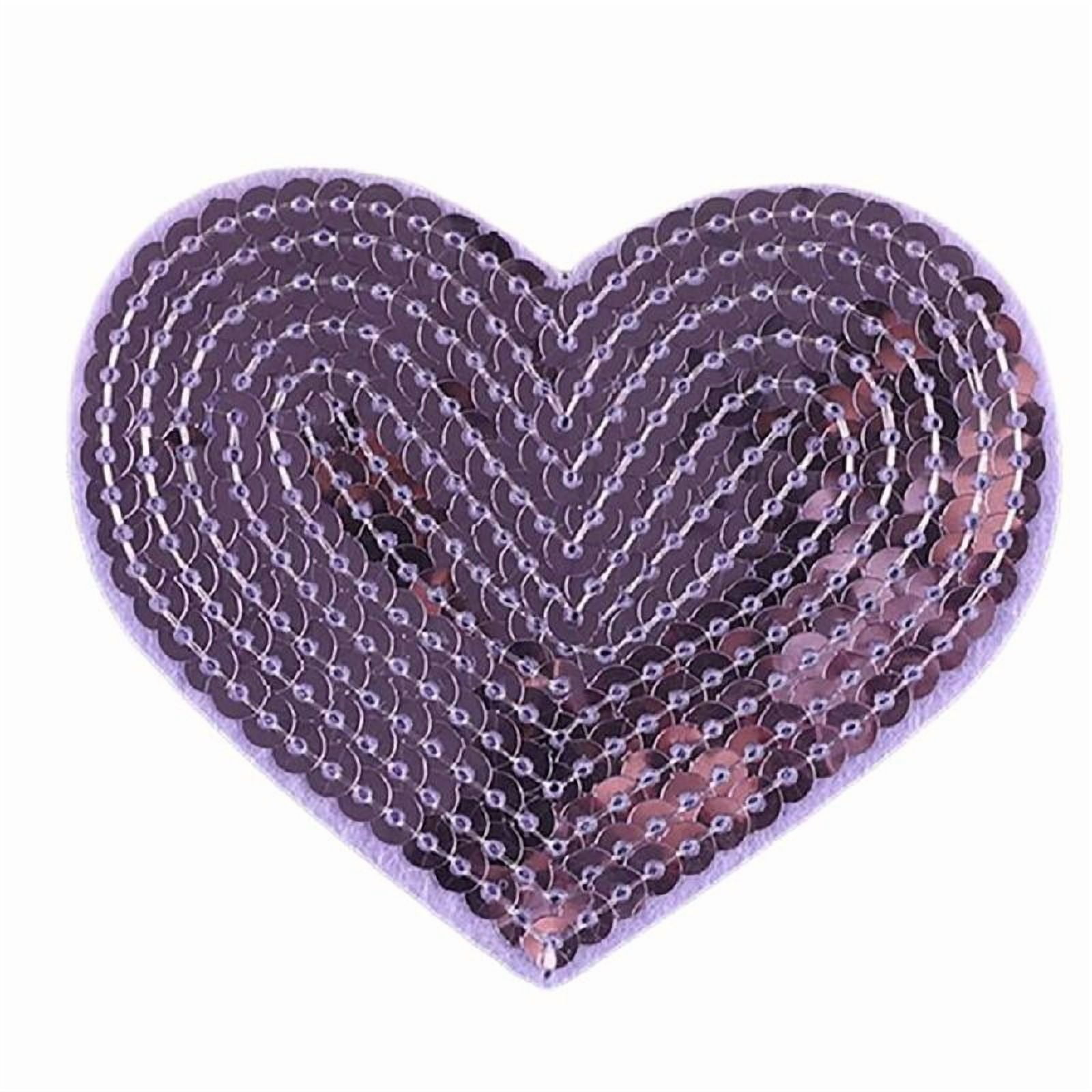 10 Pcs Heart Shaped Embroidered Patches Iron On Patches Sequins Patches ...