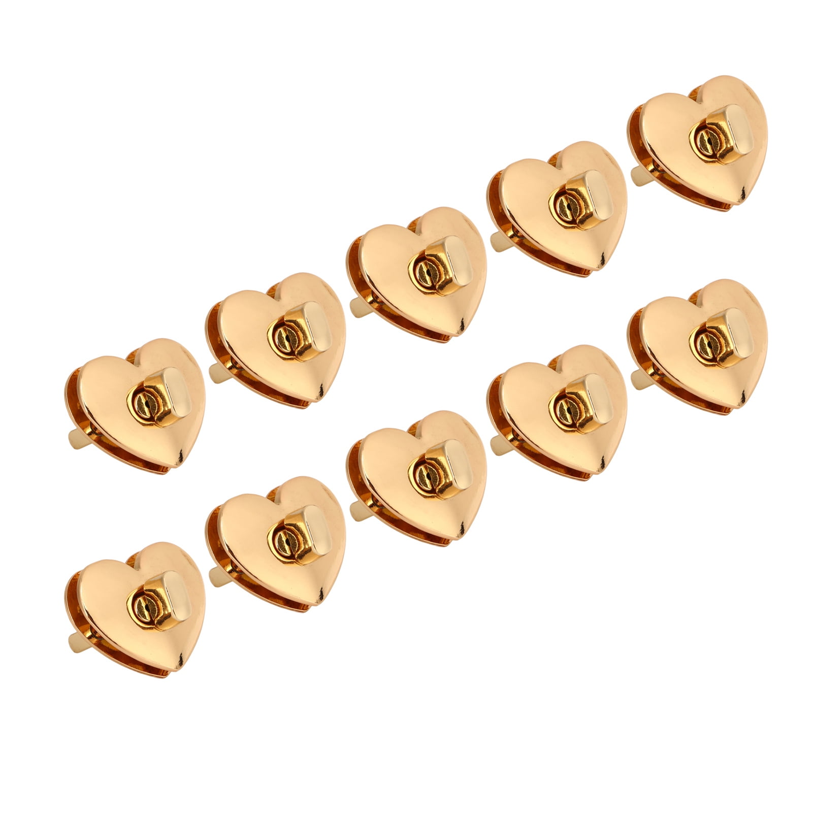 LeiKong 10 Pcs Heart Shaped Turn Locks Fastener Alloy Material Bag ...