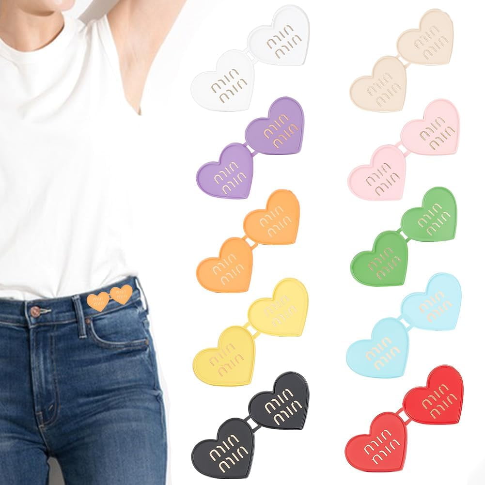 10 Pcs Heart Waist Button Tighteners 10 Dopamine Colors Adjustable ...