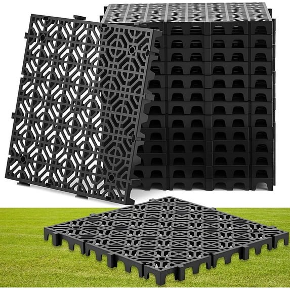 10 Pcs Heavy Duty Ground Protection Mats Drive on Lawn Grid 15.74'' x ...