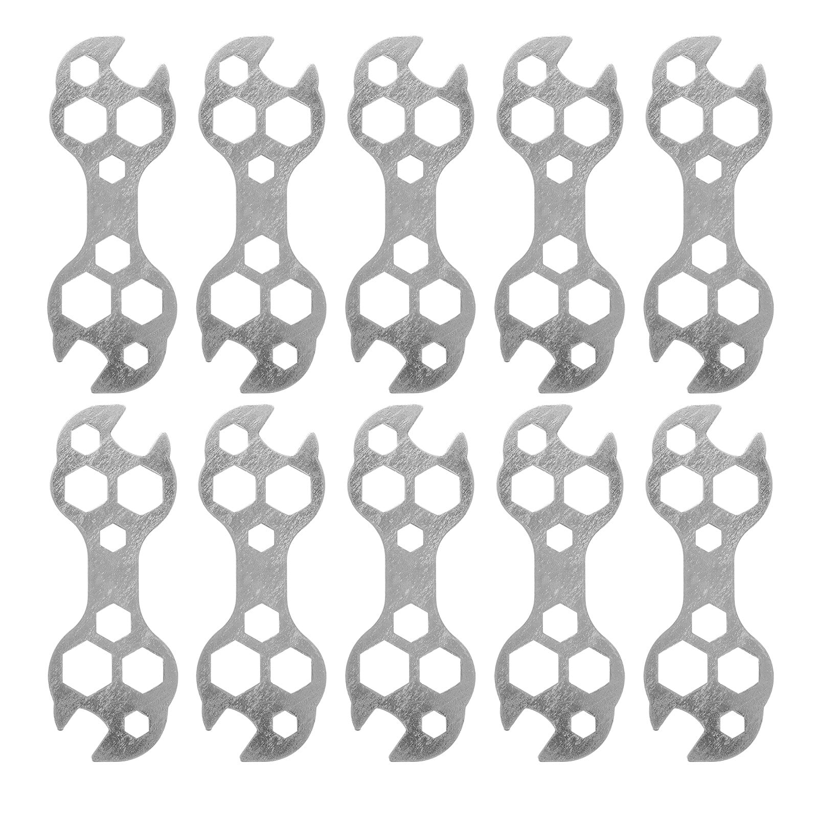Silver Steel Bike Wrench with Multiple Holes for Repairing Bikes ...