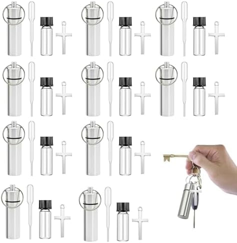 10 Pcs Holy Oils Bottle Anointing Oil Bottles Keychain Vial with ...