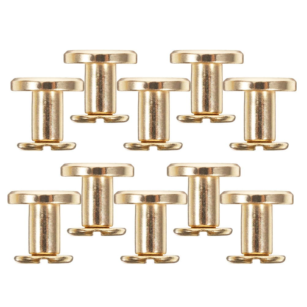 FONDOTIN Golden Zinc Alloy Rivets for Crafting 10pcs Secure Binding ...