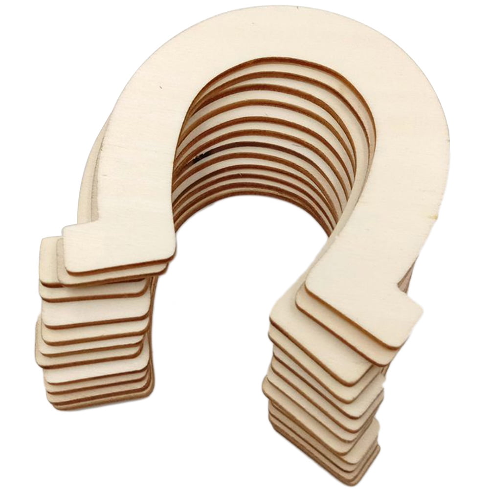 10 Pcs Horseshoe Nursing Mini Horseshoes for Crafts Blank Wood Chips ...