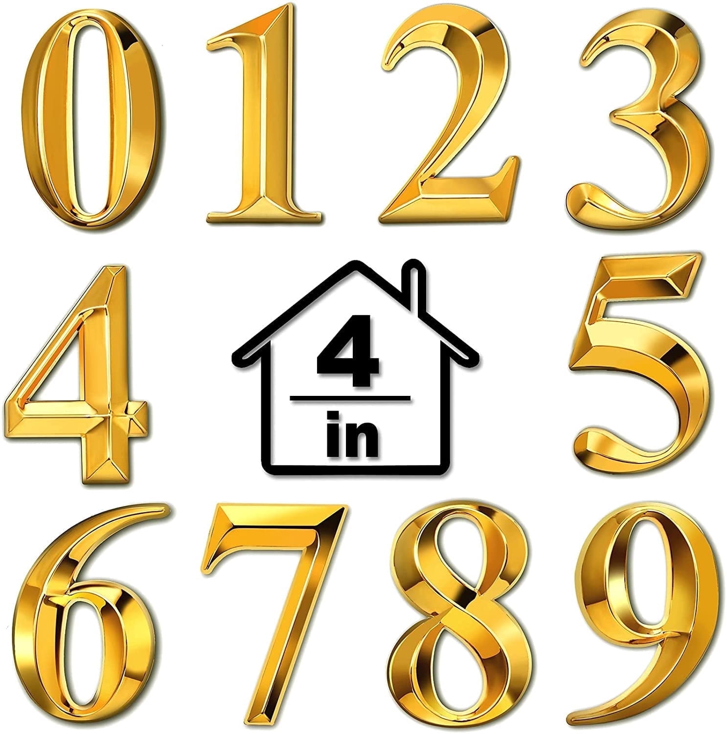 10 Pcs House Numbers 3D Door Mailbox Numbers 0-9 Self Adhesive Door ...