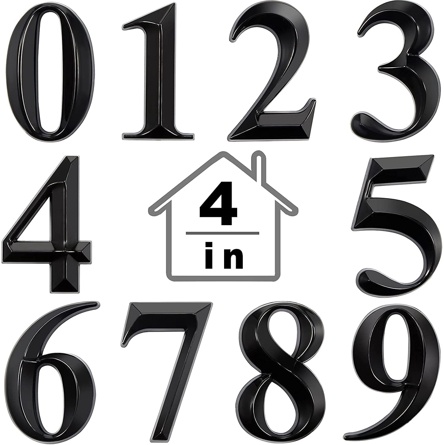 JUMRHFAN 10 Pcs House Numbers 3D Door Mailbox Stickers, Self-Adhesive ...