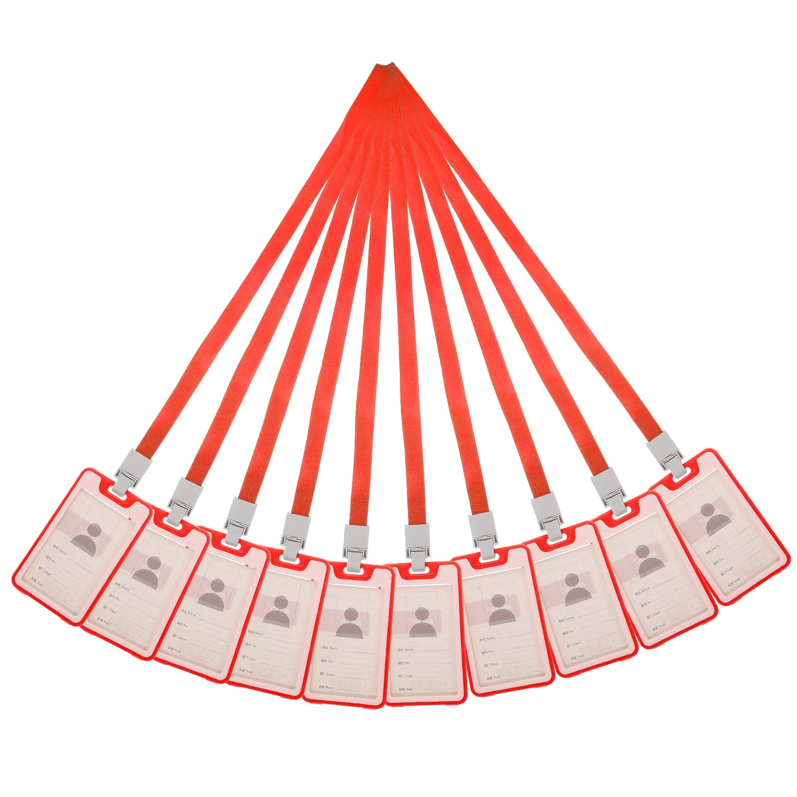 FENGGUIQU Office Id Lanyard Card Holder ID Card Sleeve with Lanyard Red ...