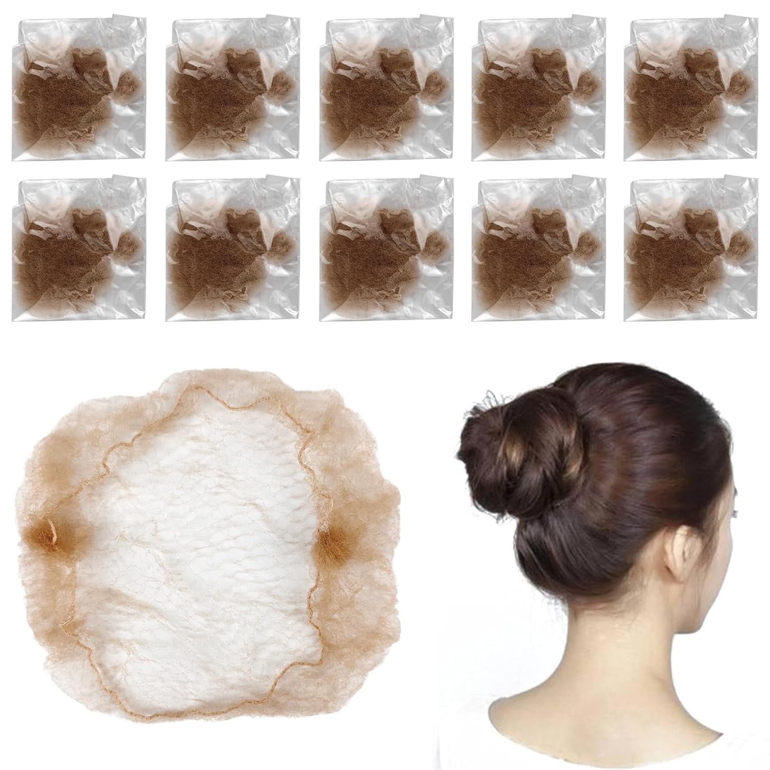 Bun Cover S 100 Pcs Invisible S - Elastic Edge Mesh Bun Covers For ...