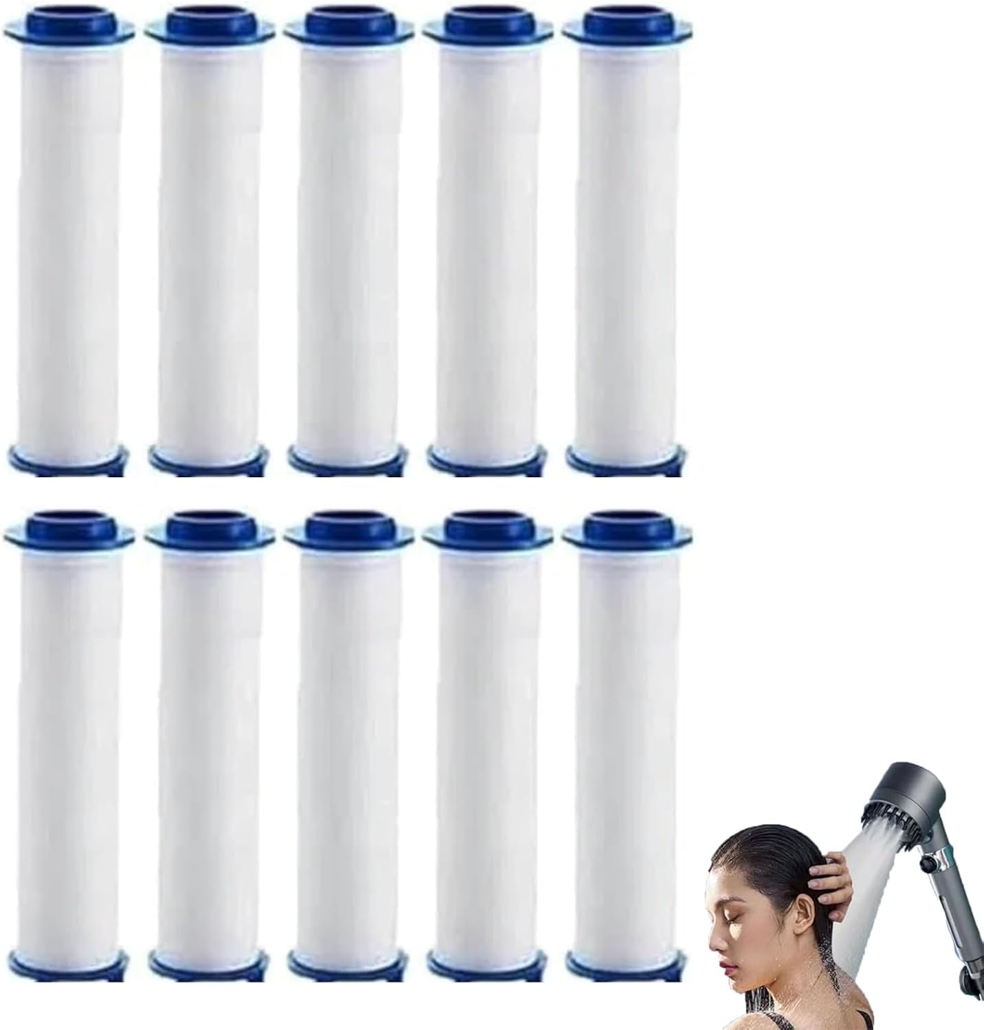 10 Pcs Ion Drops Shower Head Filters, Filtered Showerhead, PP Cotton ...