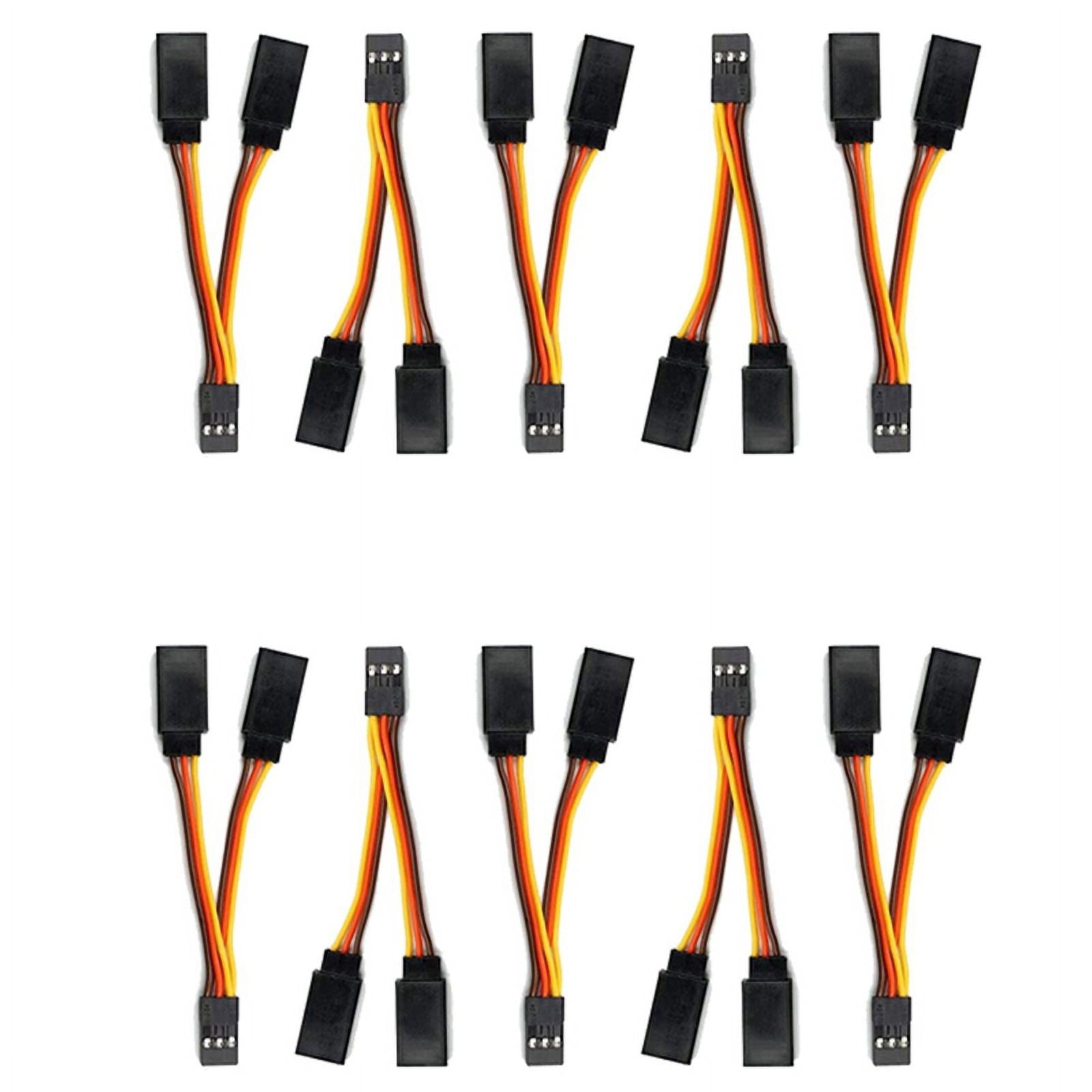 10 Pcs JR/Futaba Style Servo 1 to 2 Y Harness Leads Splitter Cable Male ...