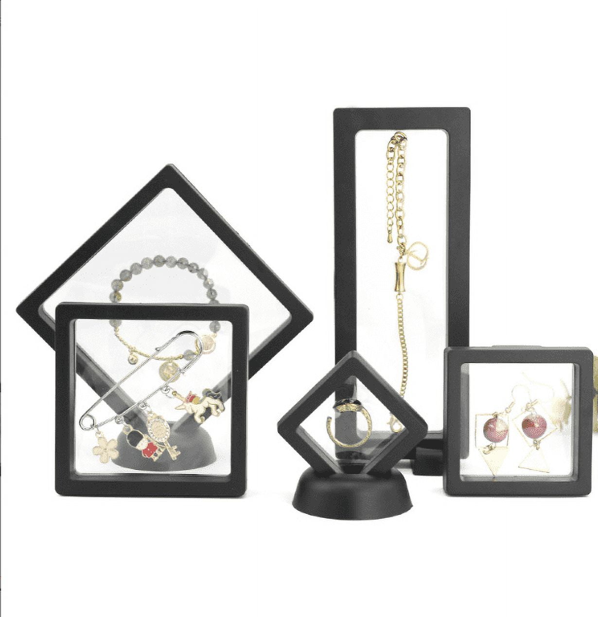 10 Pcs Jewelry Organizer Display Anti Tarnish 3D Floating Display Case ...