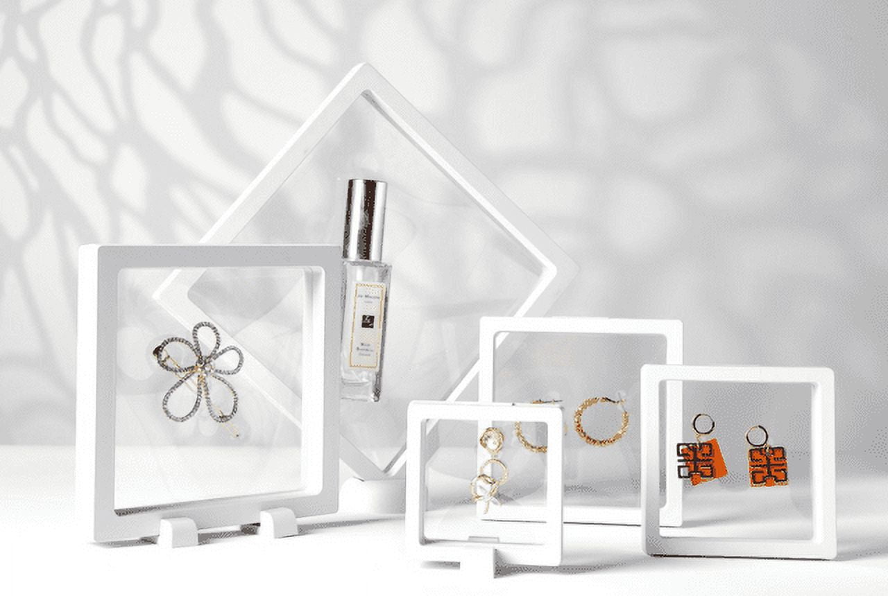 10 Pcs Jewelry Organizer Display Anti Tarnish 3D Floating Display Case ...