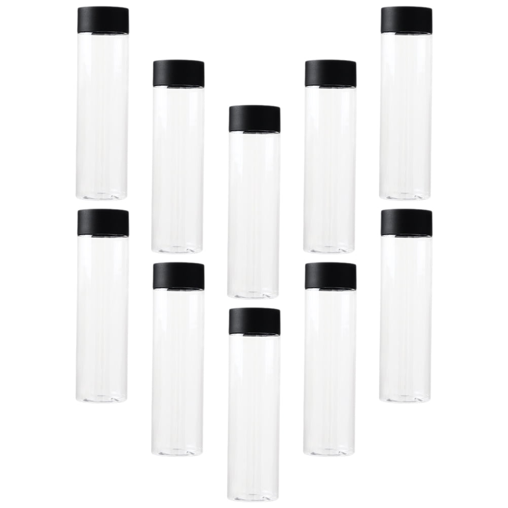 Clear Plastic Water Bottles with Black Caps for Home Use Transparent ...