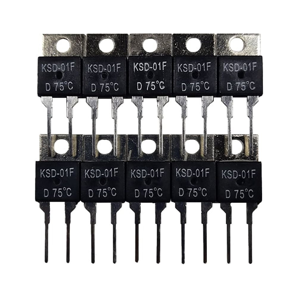 10 Pcs KSD-01F Thermal Switch 40~130 Degree Normally Closed (D Type ...