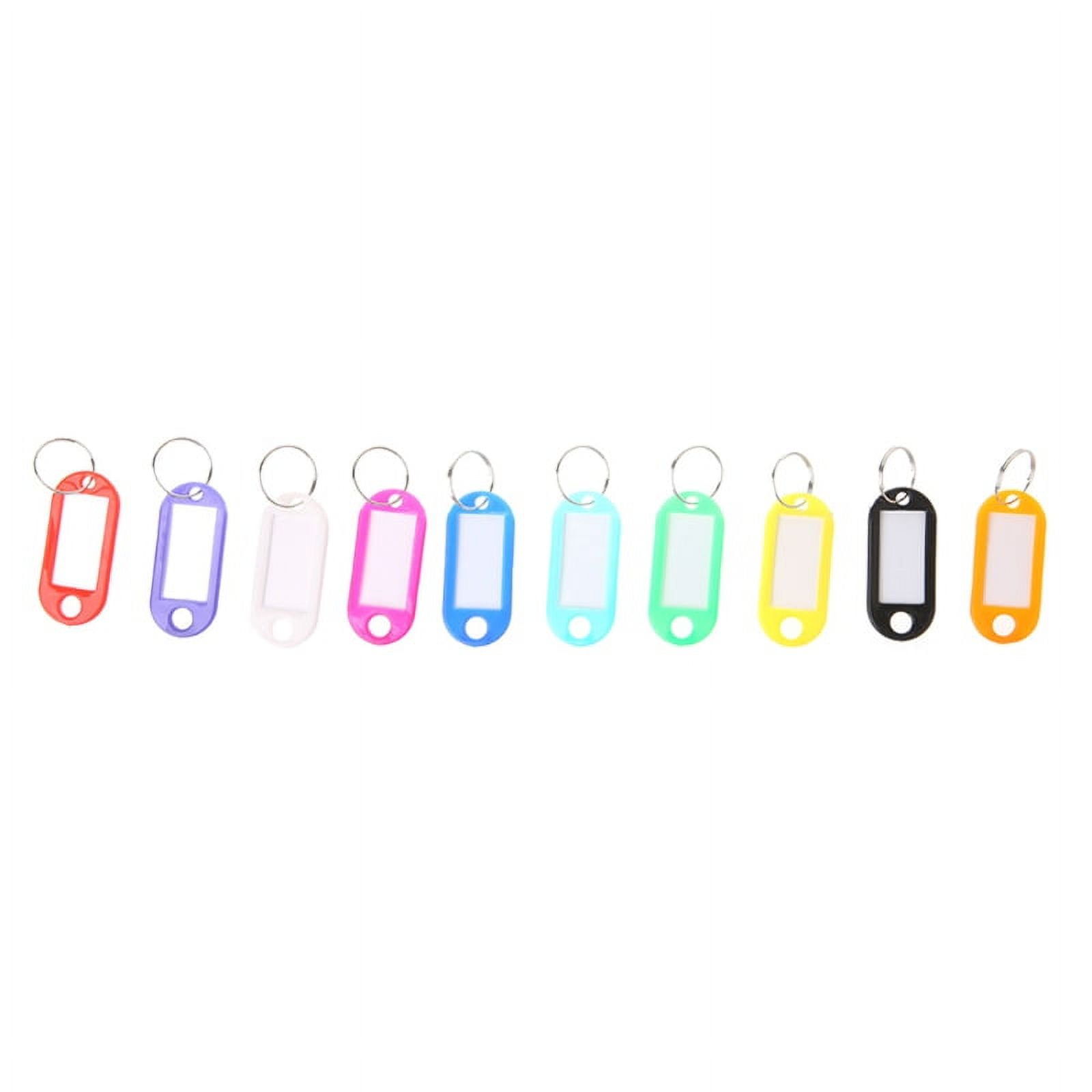 10 Pcs Key Labels Plastic Key Fobbed ID Name Key Rings Keychain Labels ...