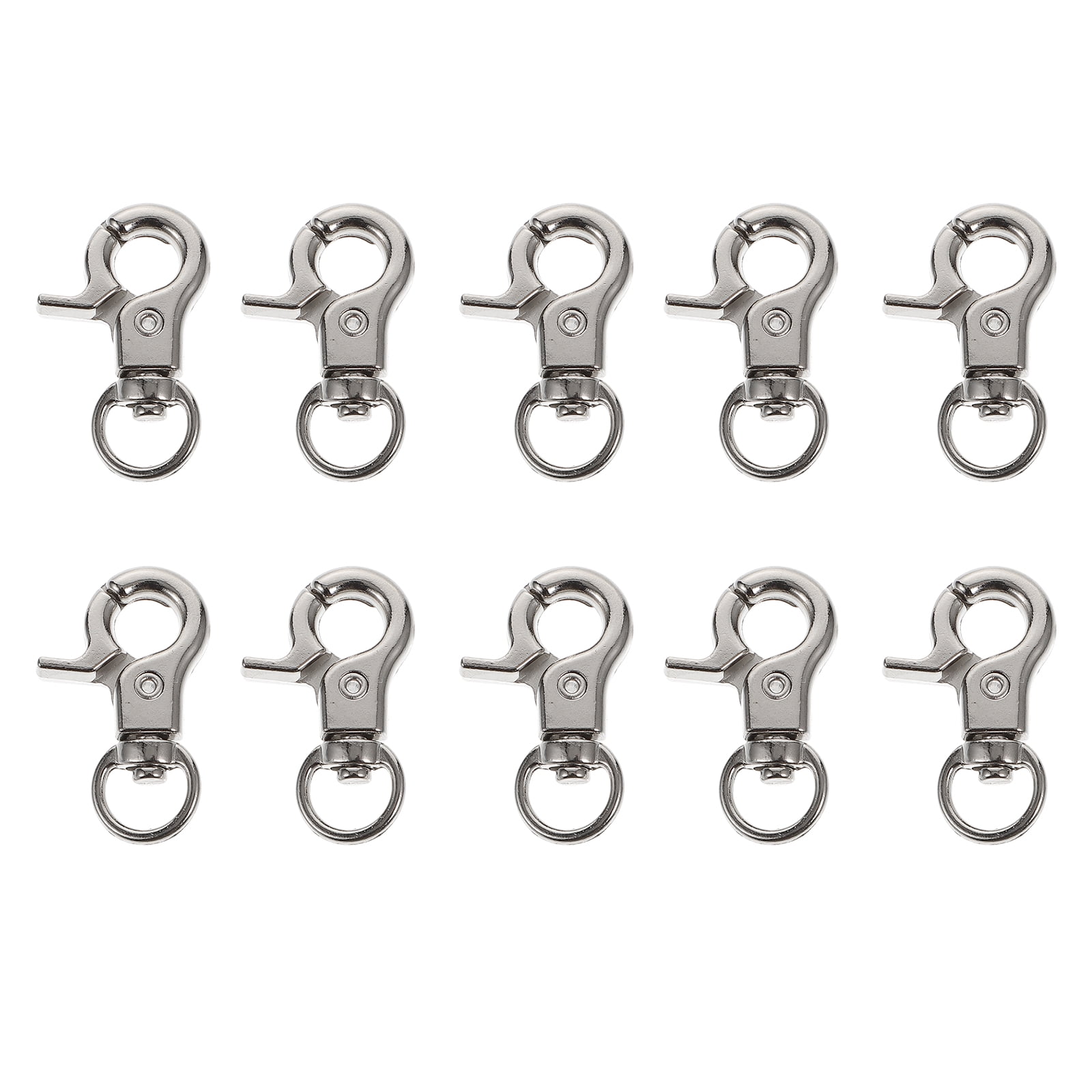 10 Pcs Keychain Hooks 360 Degree Swivel Spring Buckle Birdcage Lock Pet ...