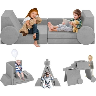 Kids Sofa Couch 10PCS, Linor Modular Toddler Couch for Playroom, Dutch ...