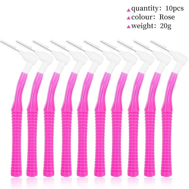 10 Pcs L Shape Push-Pull Interdental Brush Orthodontic Toothpick Teeth ...