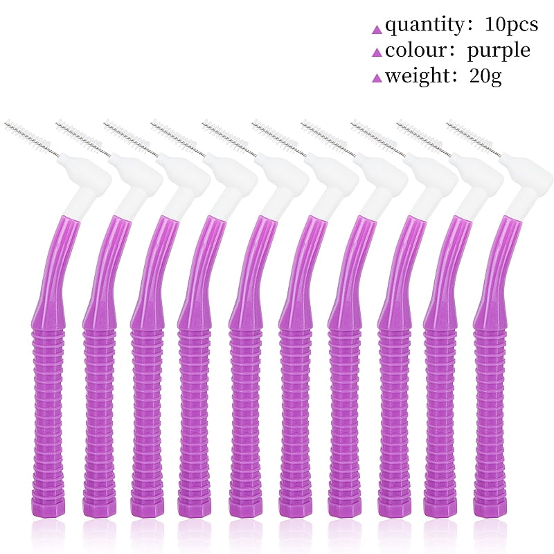 10 Pcs L Shape Push-Pull Interdental Brush Orthodontic Toothpick Teeth ...