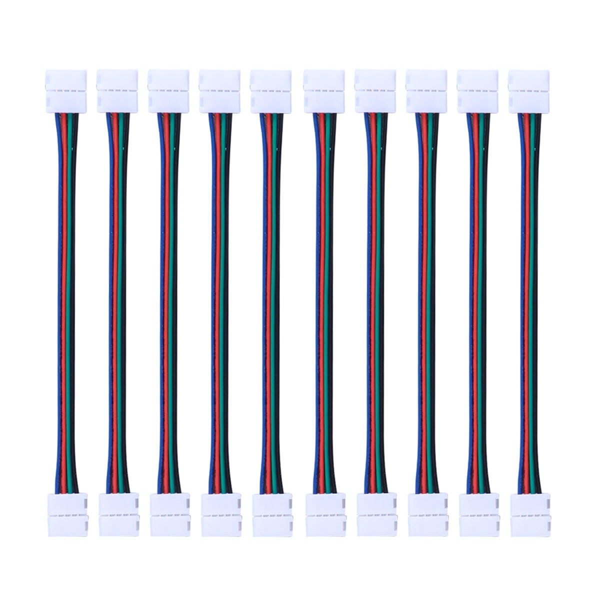10 Pcs LED 5050 RGB Strip Light Connector 4 Pin Conductor 10mm Wide ...