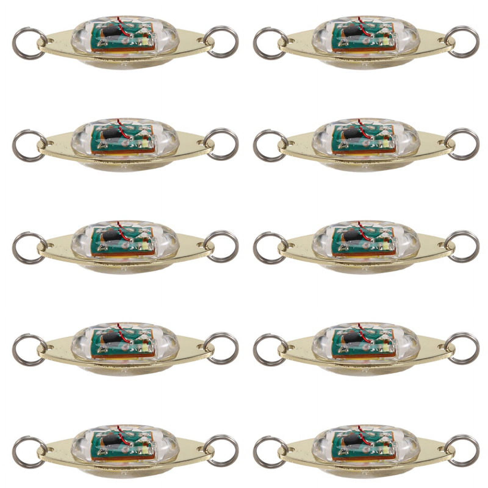 10 Pcs LED Fishing Lures Fishing Spoons Underwater Flasher Bass Halibut ...