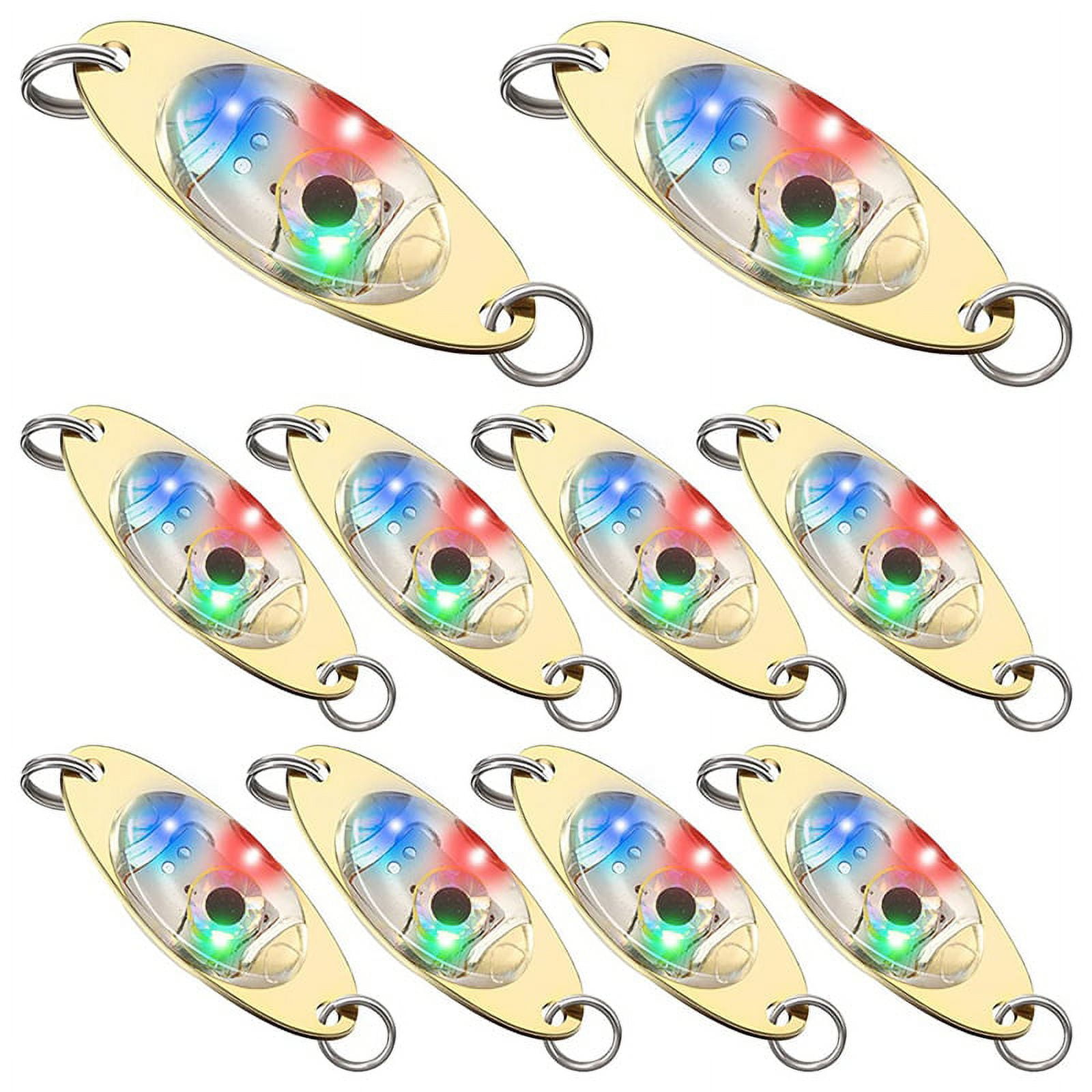 10 Pcs LED Fishing Spoons Underwater Flasher Flasher Trolling Deep Drop ...