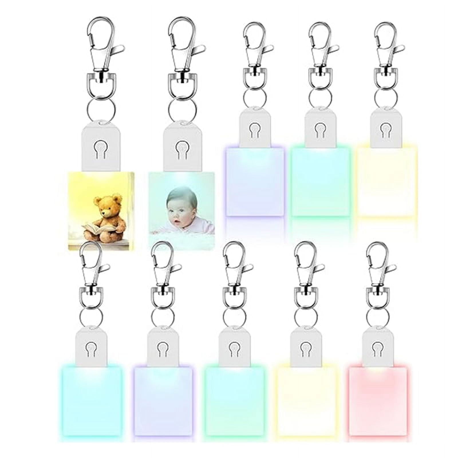 10 Pcs LED Sublimation Blank Keychain Acrylic Lighted Transfer ...