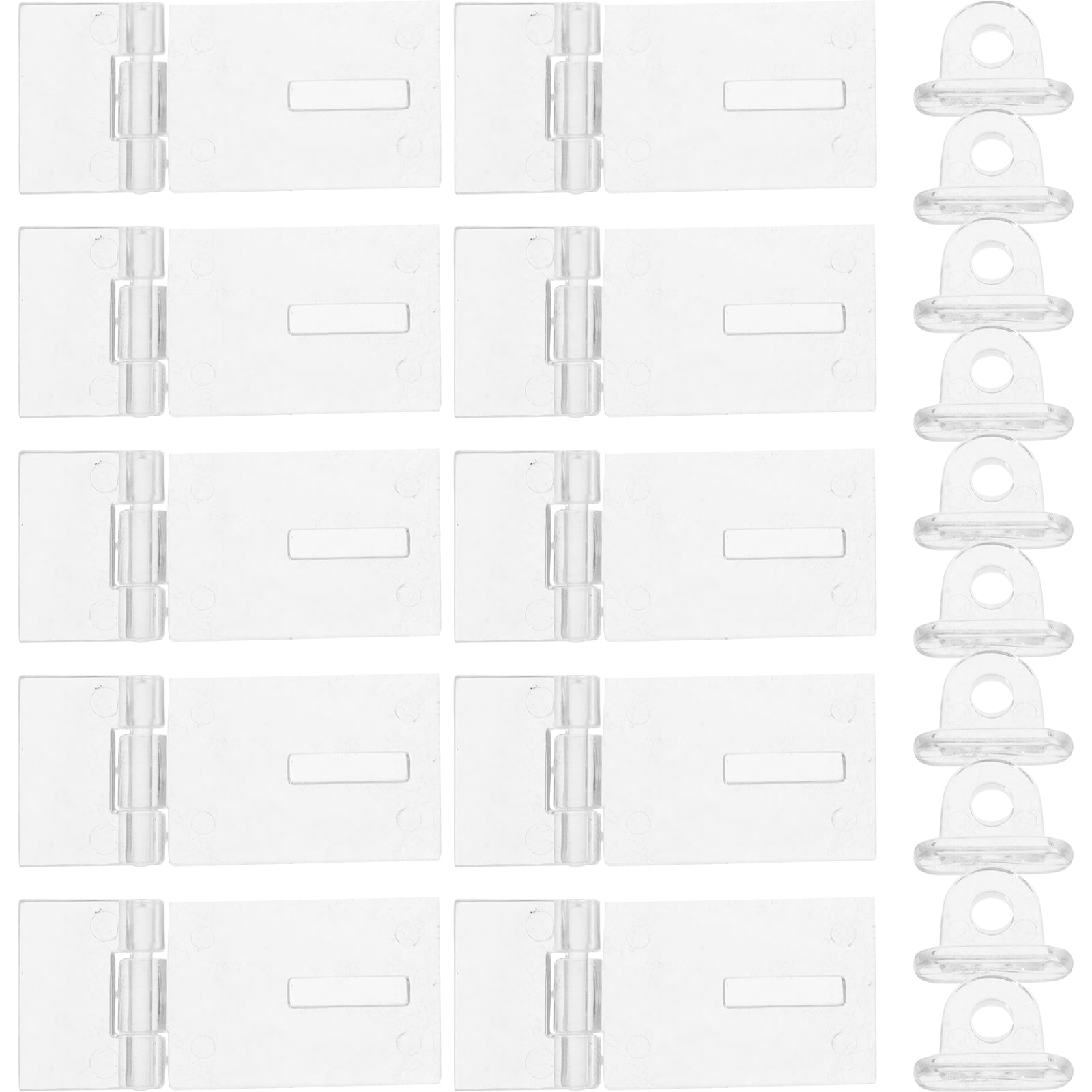 10 Pcs Latch Lock Soft Closing Cabinet Hinges Acrylic Clear Clasp ...