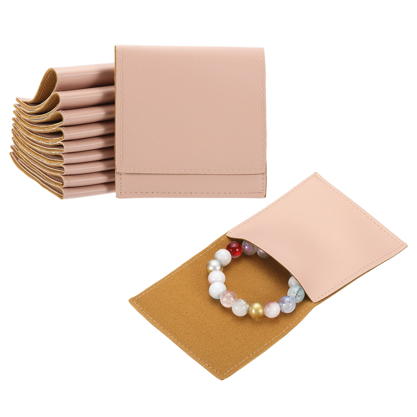 10 Pcs Leather Jewelry Pouch, 3" x 3" Envelope Style Jewelry Pouches ...