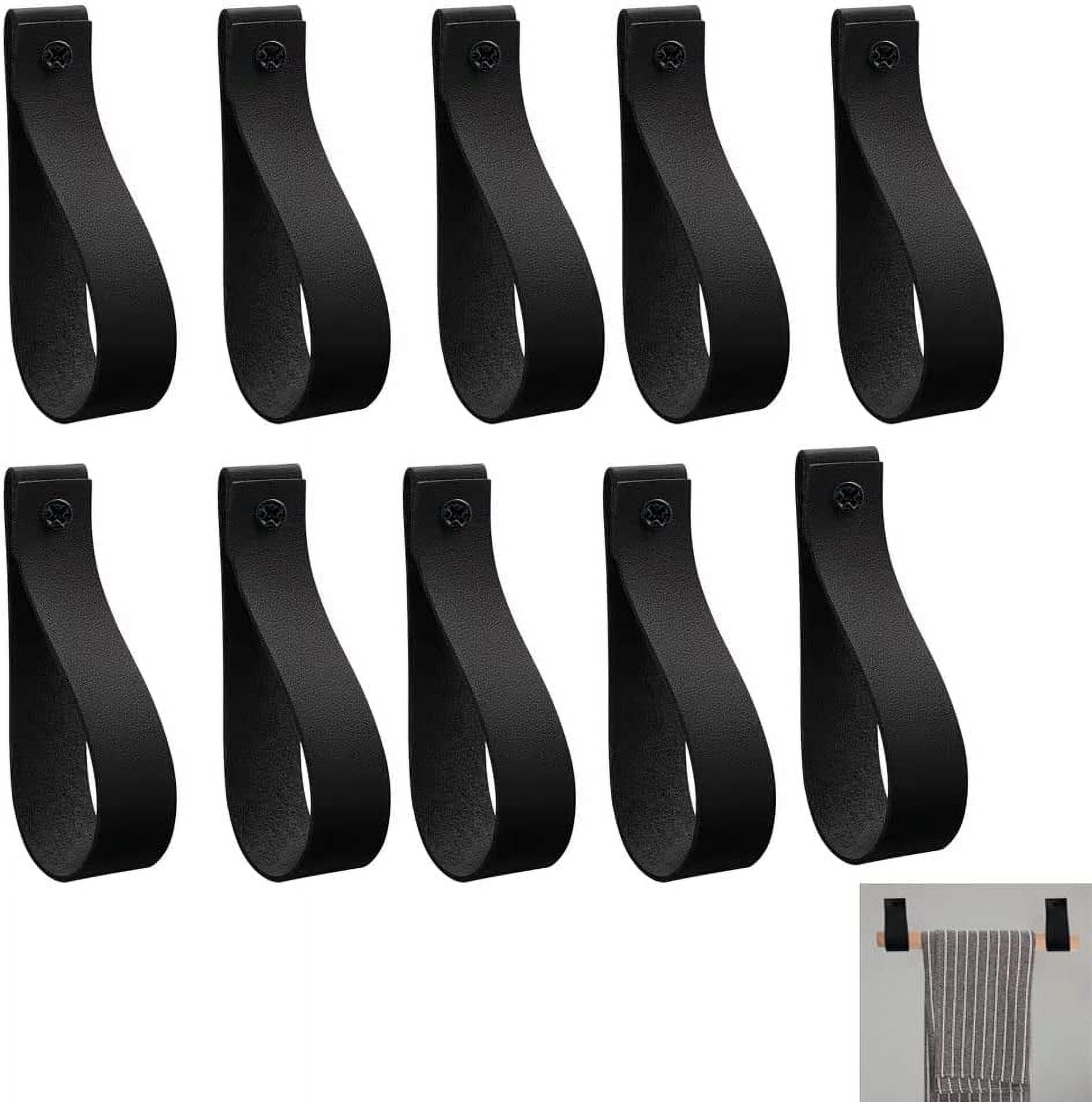 10 Pcs Leather Wall Hooks, Leather Curtain Rod Holder, PU Leather ...