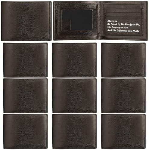 10 Pcs Leather Wallet Bulk for Men Employee Thank You Gifts PU Slim ...
