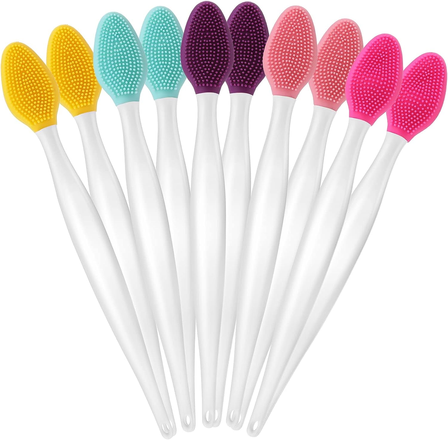 10 Pcs Lip Scrub Brush Double-Sided SiliconeTool Mini Soft \u200bLip ...