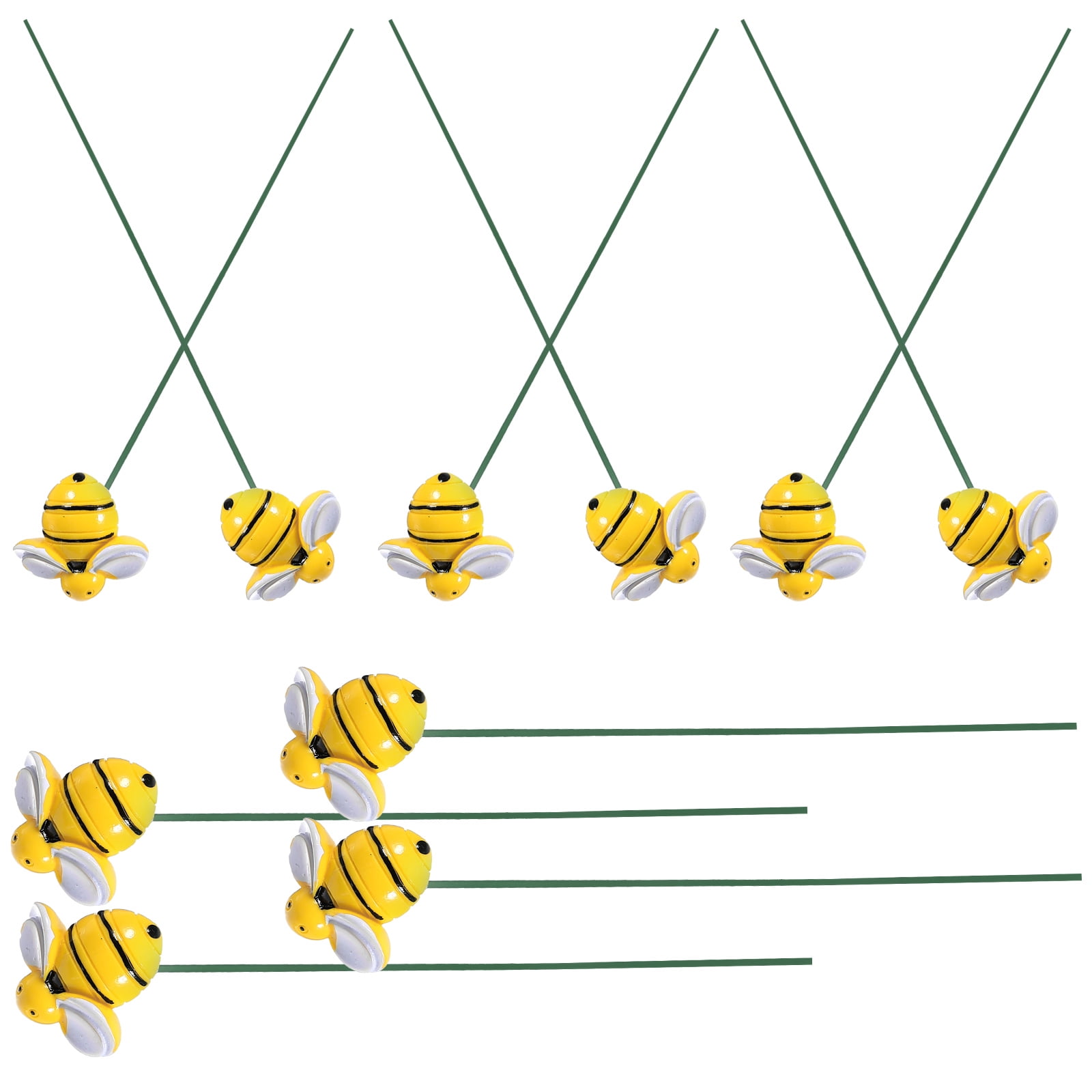 10 Pcs Little Bee Flower Arrangement Ornament Garden Stake Decor Patio ...