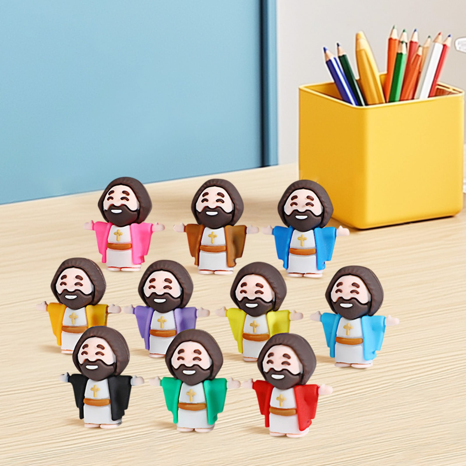 10 Pcs Little Jesus Figures Easter Jesus Loves You Mini Christ Toys ...