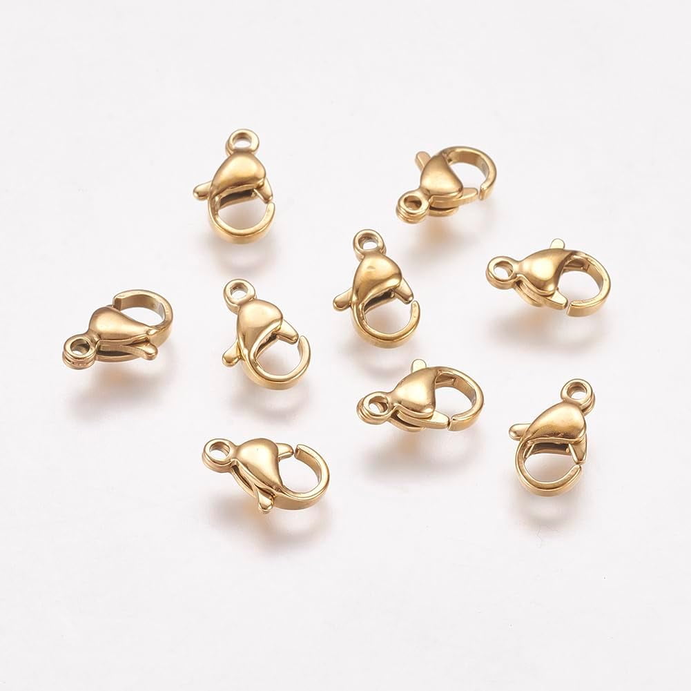 10 Pcs Lobster Claw Clasp Ion Plating(IP) 304 Stainless Steel Lobster ...