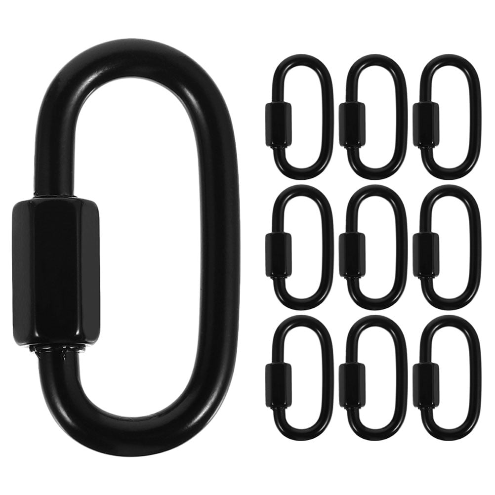 10pcs Quick Links Heavy Duty Carabiner Clips Metal Oval Locking ...
