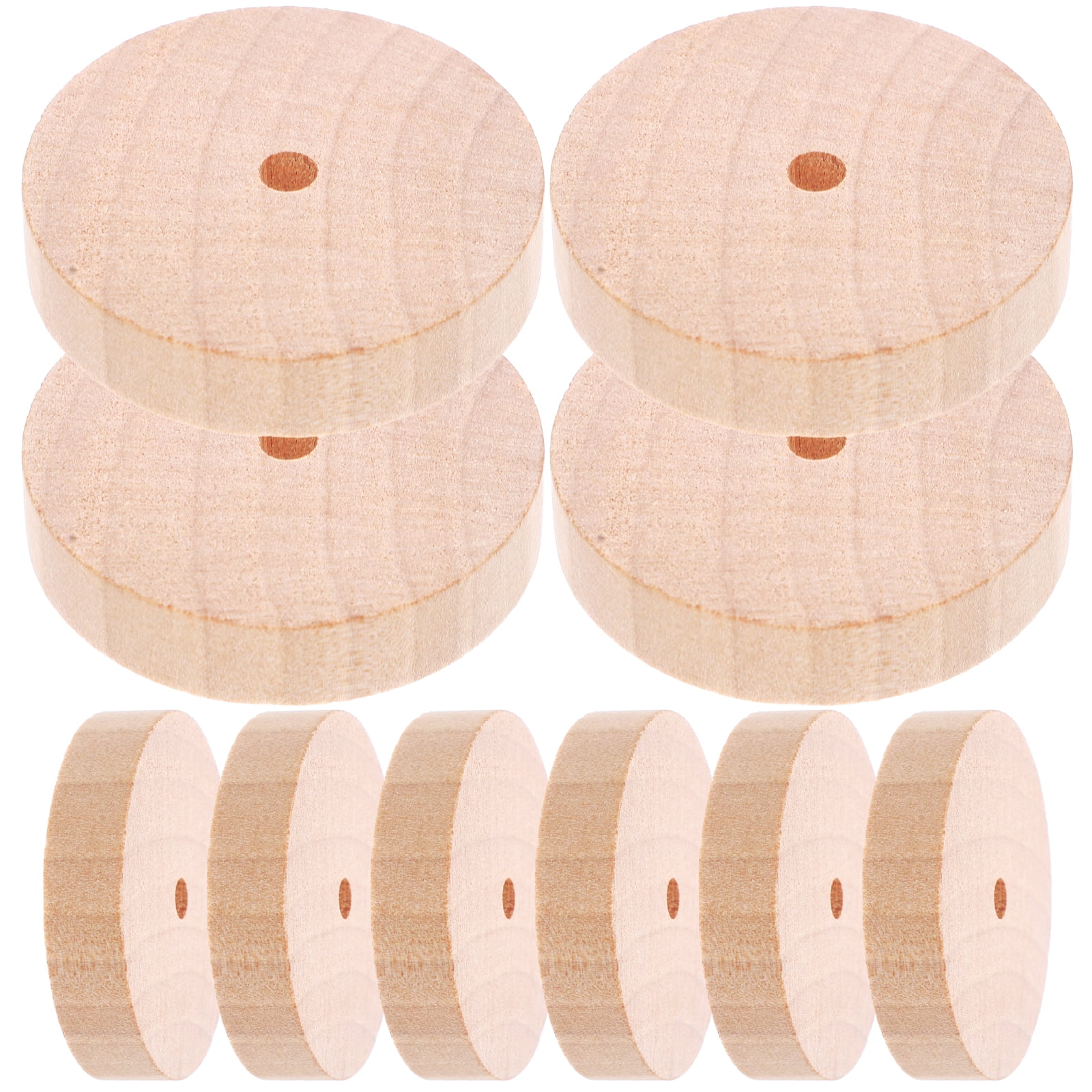 10 Pcs Log Wheel Childrens Toys Kid Craft Projects Accessories for Wood ...